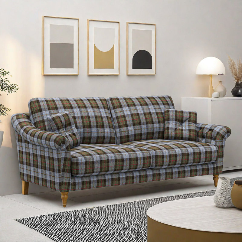Plaid sofa and loveseat store